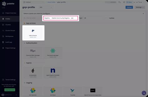 Create A Cluster Profile Palette