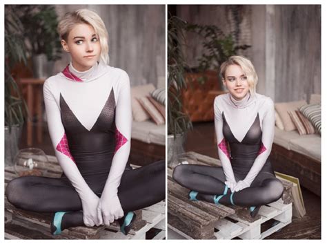 720p Gwen Stacy Women Gwen Spider Gwen Legs Crossed Shirogane