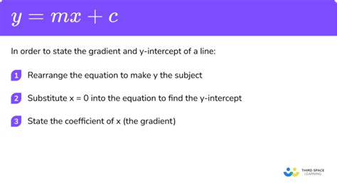 Y Mx C Equation Of A Straight Line GCSE Maths Steps Examples