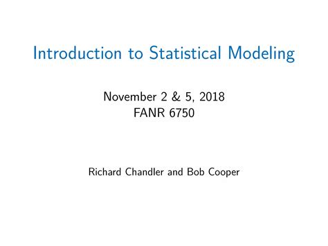 Introduction To Statistical Modeling In R Pdf