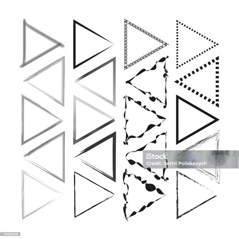 벡터의 삼각형 디자인 요소 모음입니다 다양한 삼각형 패턴과 질감이 설정되어 있습니다 기하학적 예술 디자인 0명에 대한 스톡 벡터