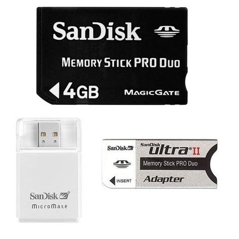 Shop SanDisk 4GB Memory Stick Pro Duo with Card Reader and Adapter ...