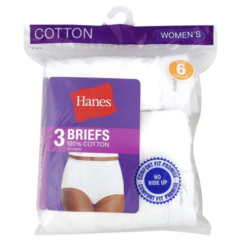Hanes Womens No Ride Up Cotton Brief 3 Pack