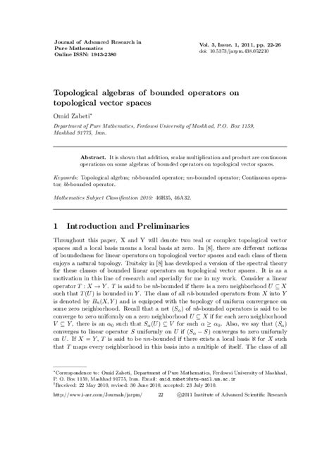 pdf topological algebras of bounded operators on topological vector