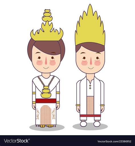 Palembang South Sumatra Province Wedding Couple Vector Image