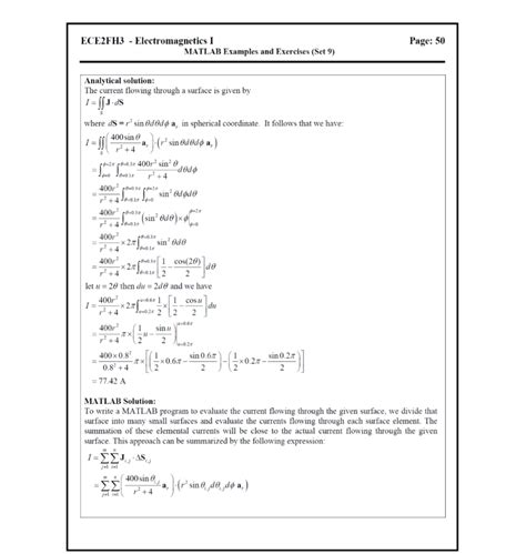 Solved Page 50 ECE2FH3 Electromagnetics I MATLAB Examples Chegg Com