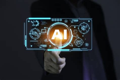 ai data analysis concept icon ai on hand technology to control