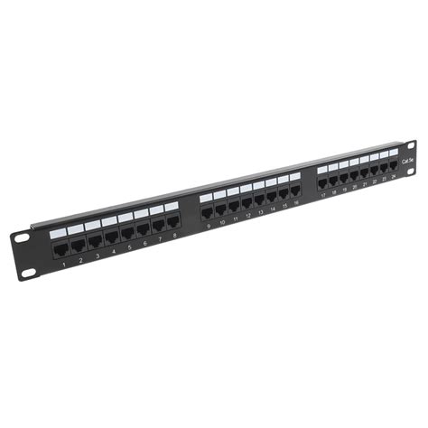 RS PRO Cat5e 24 Port RJ45 RJ Patch Panel UTP 1U Black RS Components Indonesia