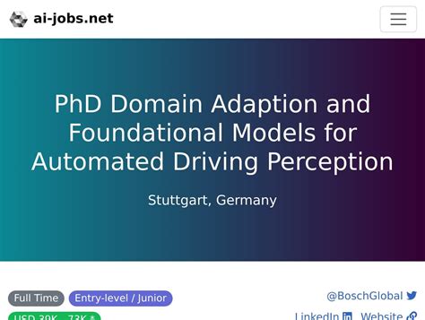 Hiring Phd Domain Adaption And Foundational Models For Automated