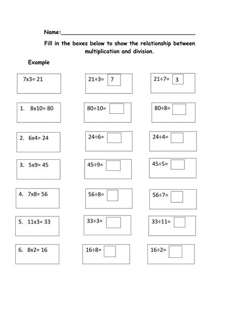 Relating Multiplication To Division Worksheet Worksheets Library