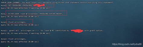 Mysql57安装修改密码后报错： You Must Reset Your Password Using Alter User