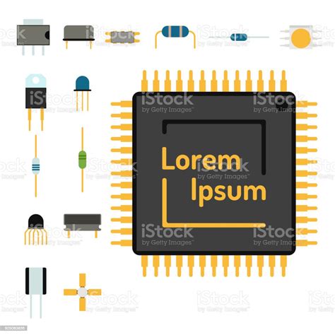 컴퓨터 칩 기술 프로세서 회로 마더보드 정보 시스템 벡터 일러스트 레이 션 Cpu에 대한 스톡 벡터 아트 및 기타 이미지 Cpu 개념 공학 Istock