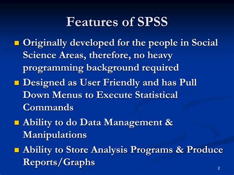 Ppt Features Of Spss Powerpoint Presentation Free Download Id3764754