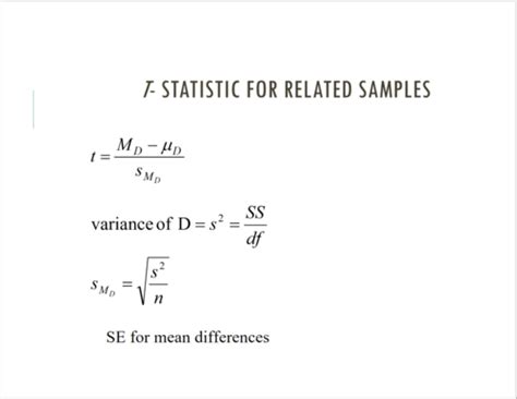 CHAPTER THE T TEST FOR TWO RELATED SAMPLES Flashcards Quizlet