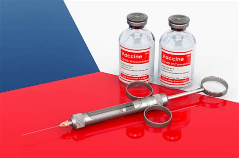 체코 공화국 개념에서 예방 접종 체코 국기에 주사기가 있는 백신 병 흰색 배경에 격리된 3d 렌더링 0명에 대한 스톡 사진 및 기타 이미지 Istock