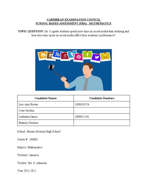 Mathematics Sba Pdf Survey Methodology Social Media