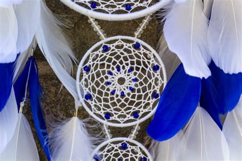 Handmade Dream Catcher With Feathers Threads And Beads Rope Hanging