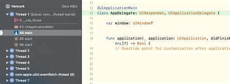 ios always stop in app delegate after enabling all c exceptions