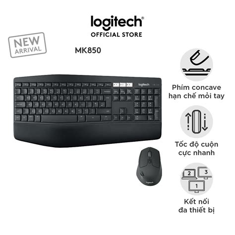 Logitech MK Multi Device Bluetooth Wireless Keyboard And Mouse Set Logitech Flow Technology