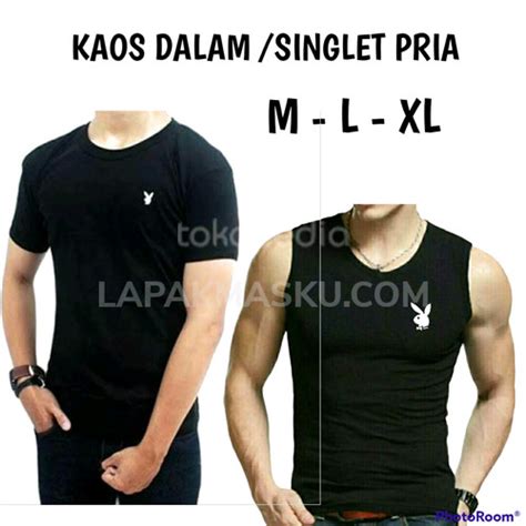 Jual Baju Kaos Dalam Pria Kaos Oblong Singlet Pria Dewasa Kaos Playboy Singlet Putih L Kota
