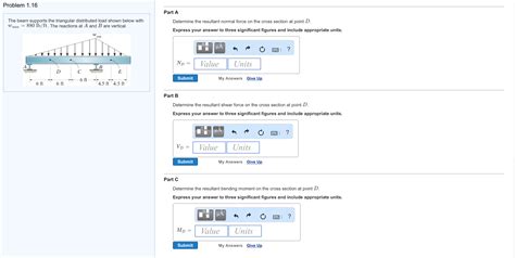 Solved Problem 116 Part A The Beam Supports The Triangular