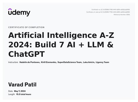 Varad Patil On Linkedin Artificialintelligence Ai Udemy Lifelonglearning