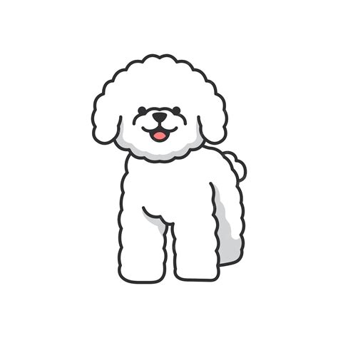 Premium Vector Cute Cartoon Bichon Dog Icon On White Background