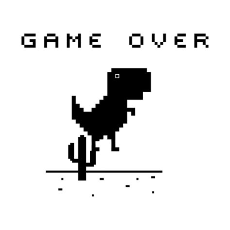 Chrome Dinosaur T Rex Dino Game Over Chrome Dinosaur Pin Teepublic