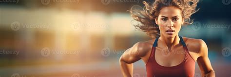 Ai Generated Athletic Woman Sprinter Running Generative Ai 44530839