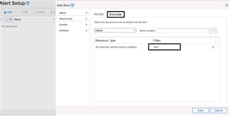 the aiqum alert is invalid with some exclude settings for resource netapp knowledge base
