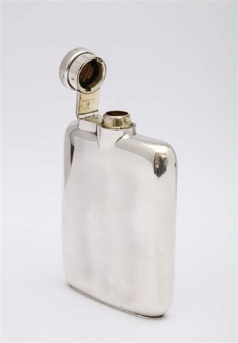 Art Deco Sterling Silver Flask With Hinged Lid At 1stdibs Flask For