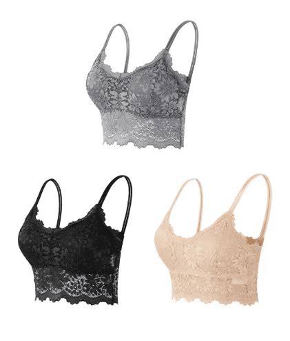 3pcs Womens Bras Top Comfortable Bralette Color Sexy Underwear Vest
