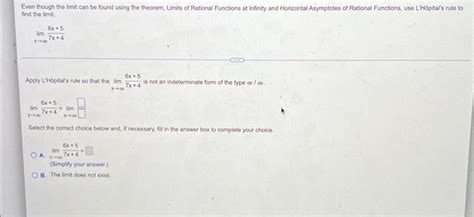 Solved Even Though The Limit Can Be Found Using The Theorem