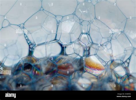 Abstract Background With A Mass Of Soap Bubles With Iridescent Surfaces