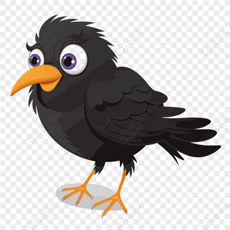 검은 새 클립 아트 만화 검은 새 흰색 배경에 서 벡터 Png 일러스트 무료 다운로드 Lovepik