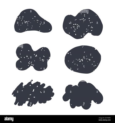 Set Trendy Aesthetic Blob Shapes Organic Abstract Splodge Elements Textured Collection Inkblot
