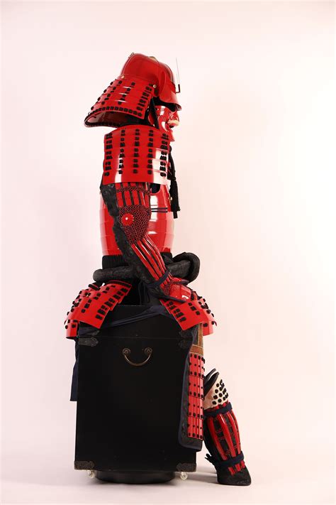 Handmade Takeda Clan Japanese Samurai Armor With Red Suji Helmet Life