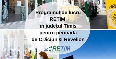 Programul de lucru RETIM în județul Timiș pentru perioada de Crăciun și Revelion