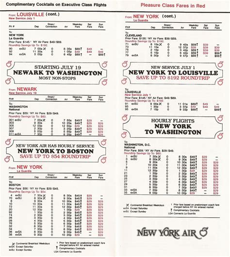 New York Air System Timetable July 7 1981 Mpar21 Flickr