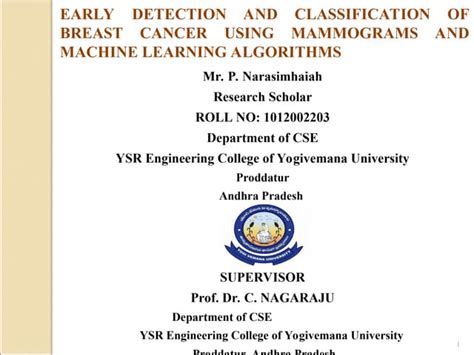Early Detection And Classification Of Breast Cancer Using Mammograms And Machine Learning