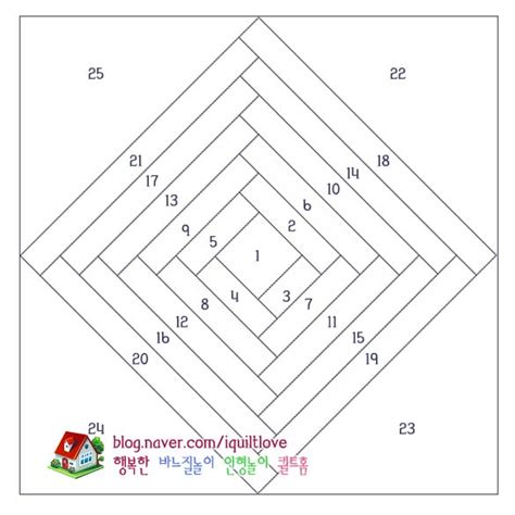 퀼트 배우기퀼트도안 퀼트 중급 패턴 로그캐빈 패턴 퀼트 중급 Log Cabin 패턴퀼트도안 추가2016년 2월 11일 네이버 블로그