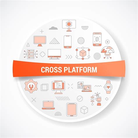 Premium Vector Cross Platform Concept With Icon Concept With Round Or Circle Shape For Badge