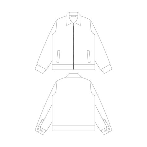 Premium Vector Template Zip Jacket Vector Illustration Flat Sketch