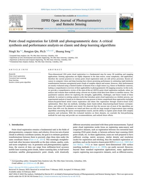Pdf Point Cloud Registration For Lidar And Photogrammetric Data A