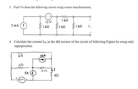 Solved 3 Find Vo From The Following Circuit Using Source