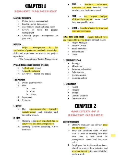 Project Management Notes Pdf Risk Risk Management