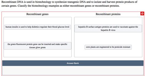 Solved Recombinant Dna Is Used In Biotechnology To