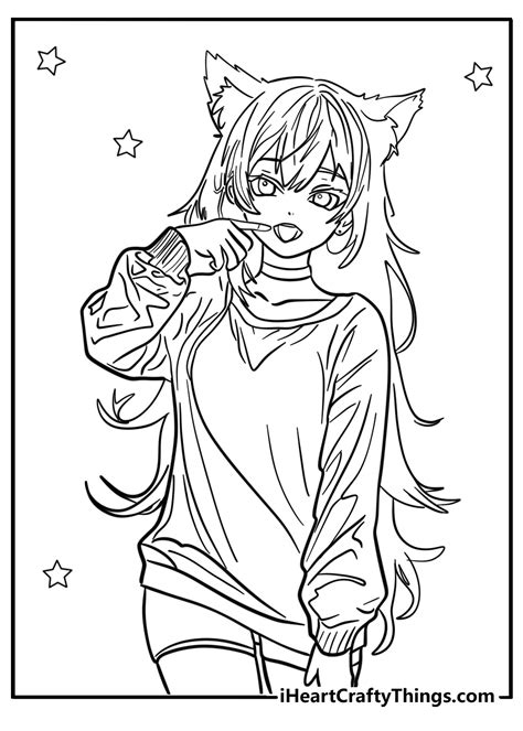 Pretty Anime Girl Coloring Pages 2025