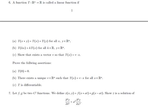 Solved A Function T R N Rightarrow R Is Called A Linear Chegg