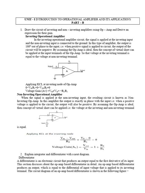 13 Marks Analog And Digital Integrated Circuit Question Bank With Answer Pdf Operational